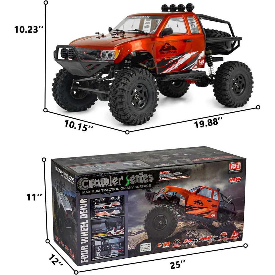 New RC Car 1:10 Scale Rock Crawler 4WD Off-Road Remote Control Monster ...