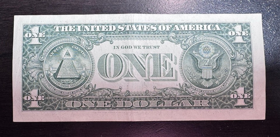 Fancy Serial Number 1 Dollar Bill Broken Ladder 34567890 - Federal ...