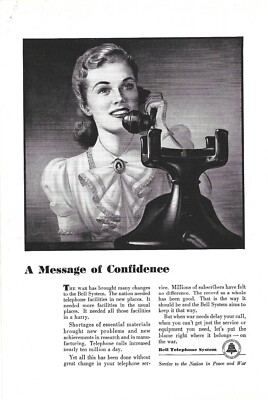 1942 Bell Telephone Systems Vintage Print Ad WW2 Telecommunications ...