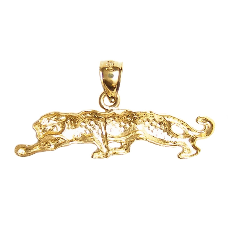 New 14k Yellow Gold Leopard Pendant | eBay