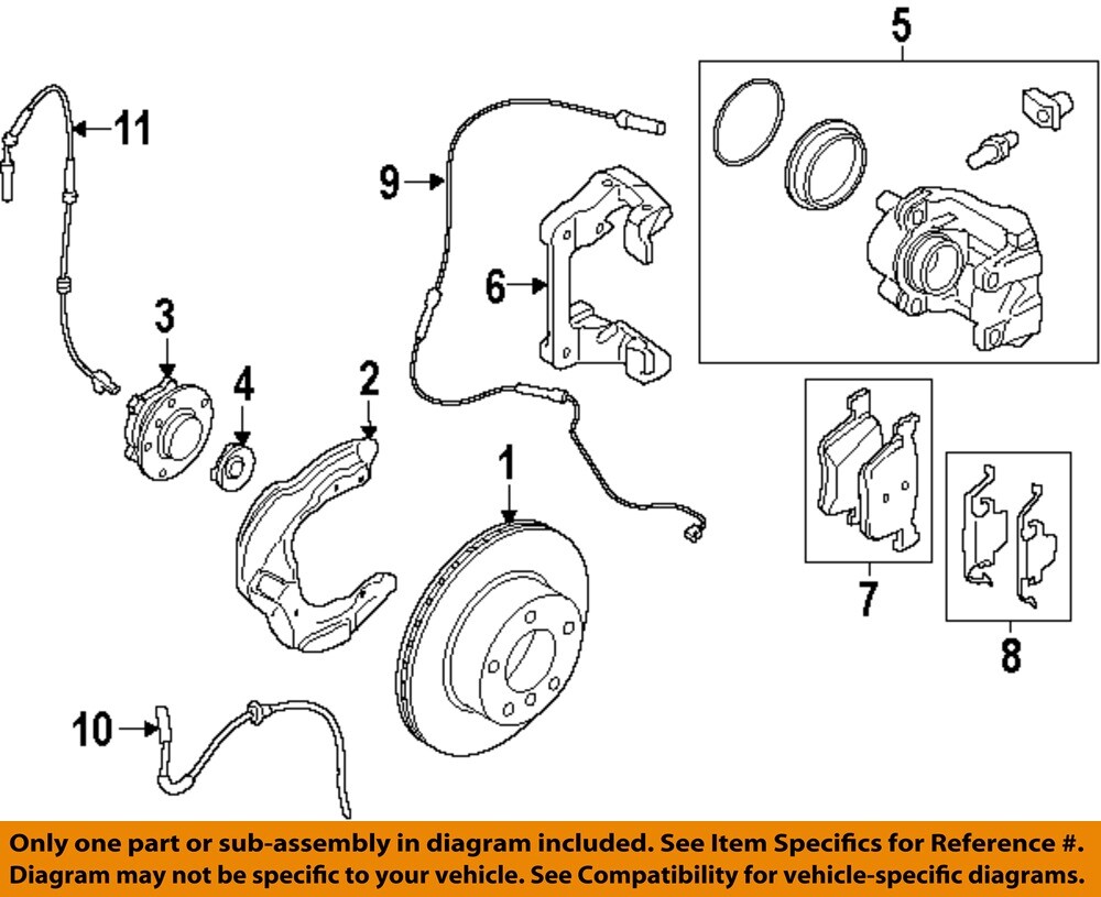 Genuine BMW Wheel Hub With Bearing Front M12x1 25 31206876844 for sale ...
