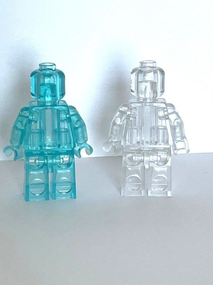New RARE Lego Trans Clear and Trans Light Blue Monochrome mini figures ...