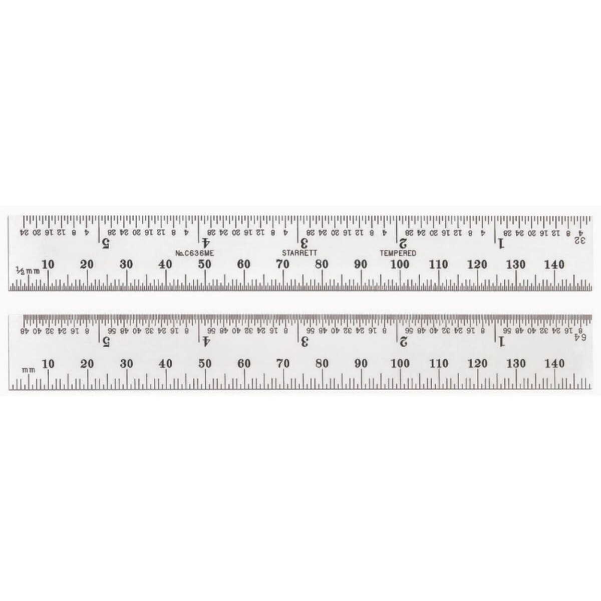 Starrett Spring Tempered Steel Rule With Millimeter And Inch ...