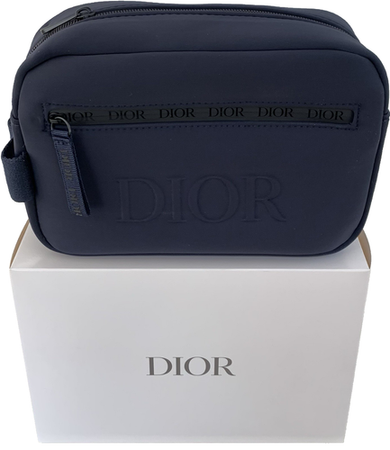 Dior Beauty Pouch Dark Blue Dopp Bag Navy Toiletry Travel Case Brand ...