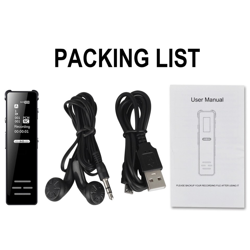 128GB Spy Digital Voice Activate Mini Sound Audio Recorder Dictaphone ...