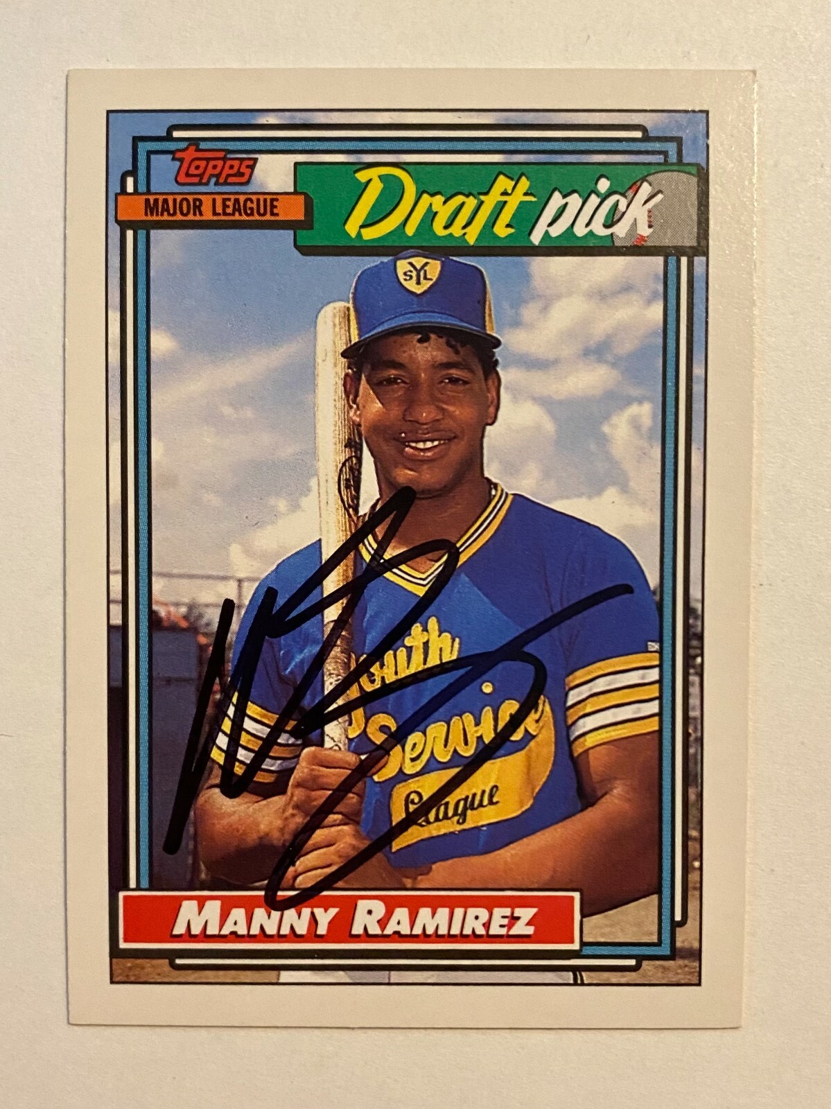 Manny Ramirez Signed Topps #156 1992 Card YSL Auto MLB RAD | eBay