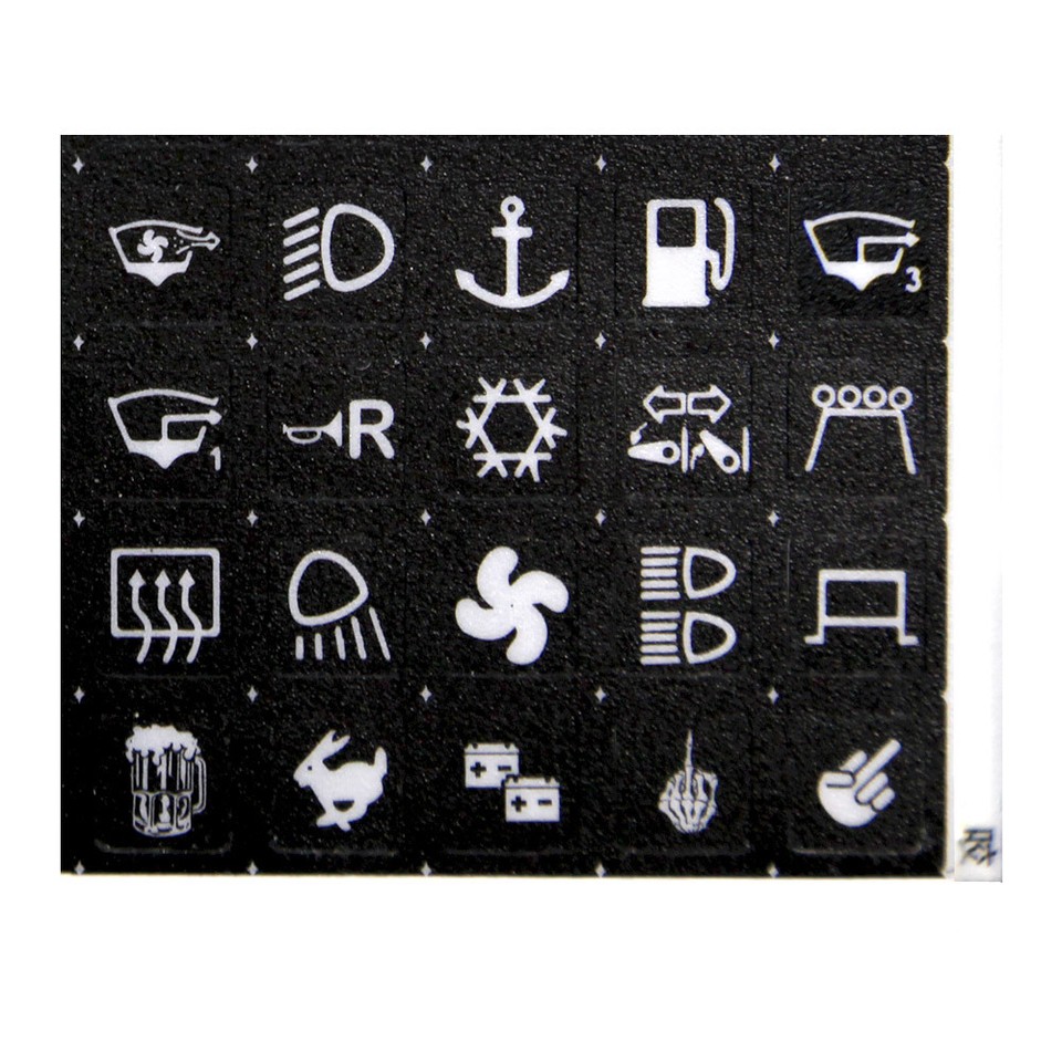 Rocker Switch Label Decal Circuit Panel Sticker Car Marine Boat Truck ...