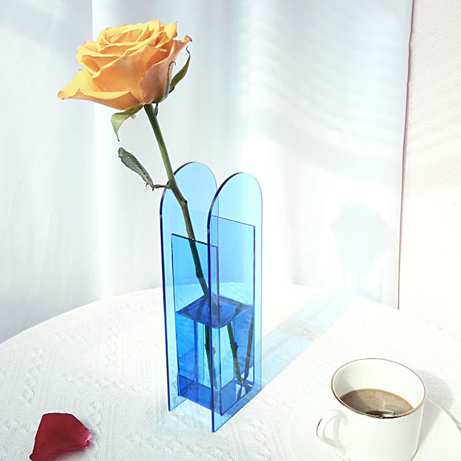 Flower Vase Bright Color Gift Stylish Appearance Clear Flower Vase ...