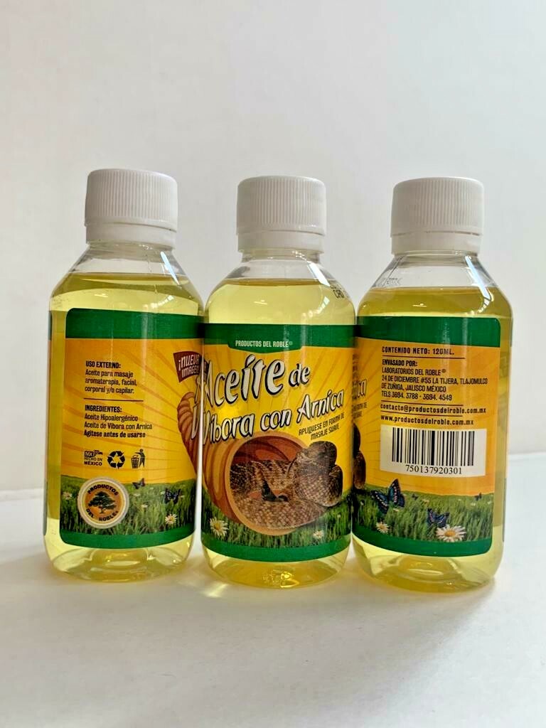 3X Viper Oil with Arnica Massage Aromatherapy Aceite de Vibora con ...