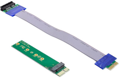 NGFF M-Key NVME AHCI SSD to PCI-E 3.0 1X X1 Vertical Adapter w/ Cable M ...