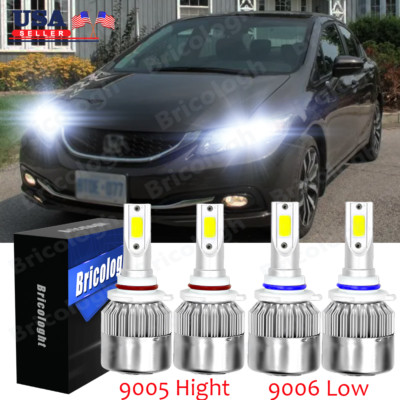 For 2006-2011 Honda Civic 2Dr Coupe 4x 6000K Led Headlight Conversion ...