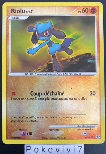 Carte Pokemon RIOLU 61/130 REVERSE Diamant et Perle D&P FR OCCASION | eBay