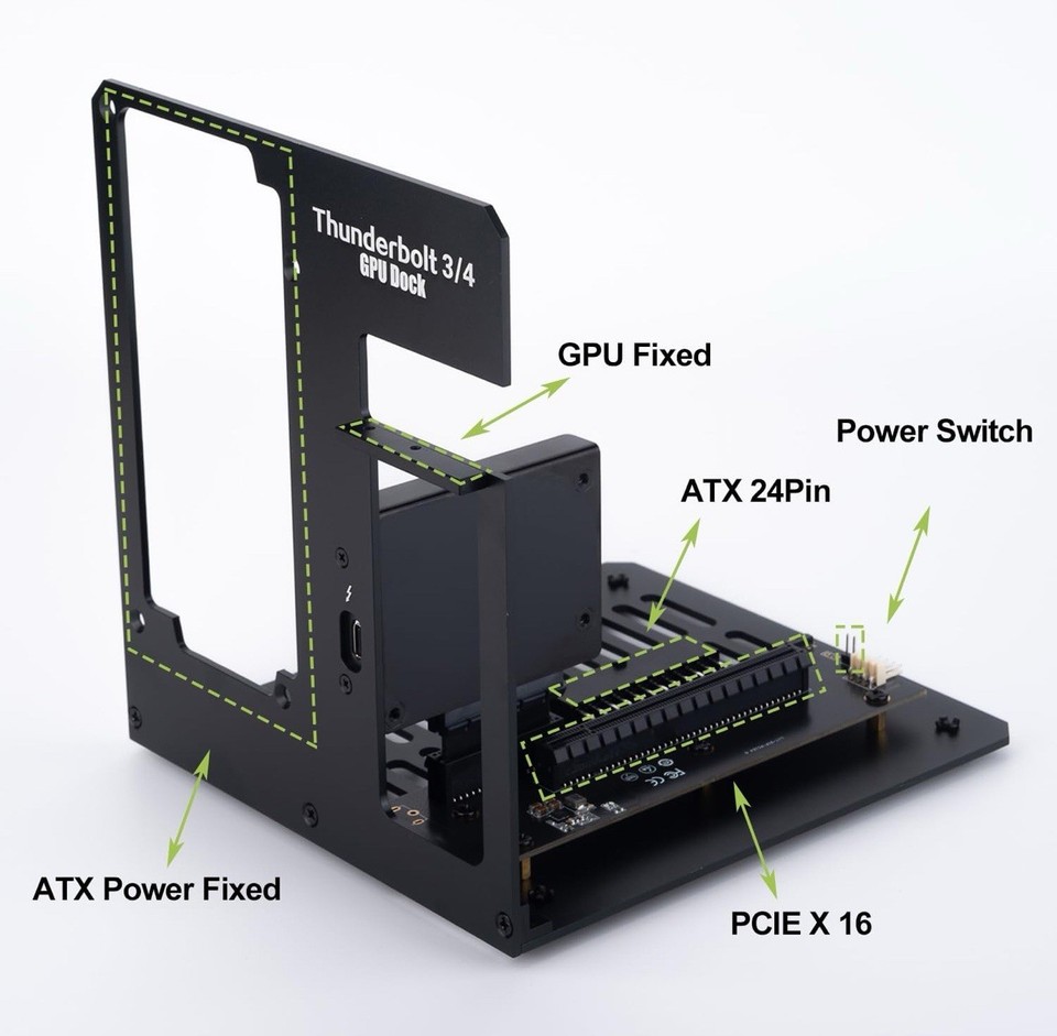 EGPU Thunderbolt 3/4 Dock | NVIDIA & AMD | TB4 Cable Included 0.5 Metre ...