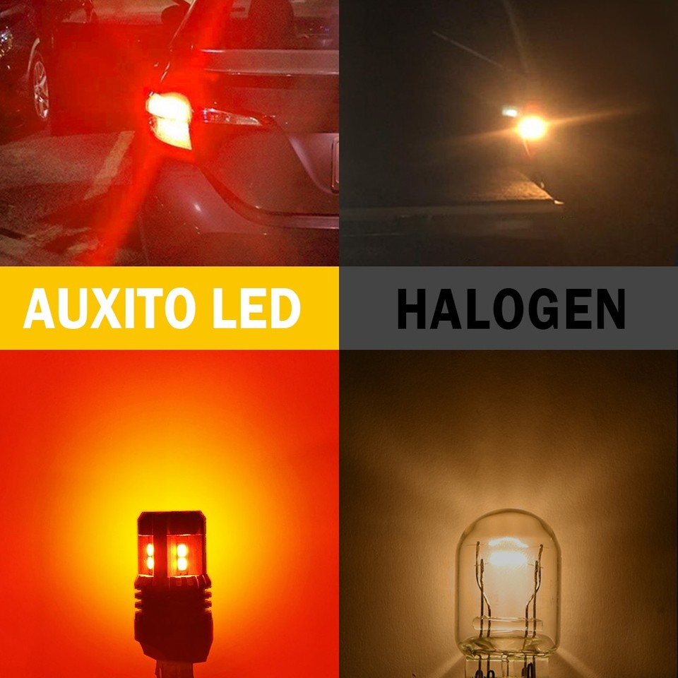 7443 Red LED Brake Stop Light Tail Bright Light 2400LM CAnbus Plug&Play ...