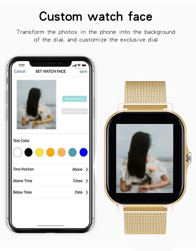 Smartwatch, iOS & Android,Waterproof, Multifunctional Silicone ...