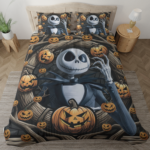 Jack Skellington Bedding Set, Nightmare Themed Comforter & Pillow ...