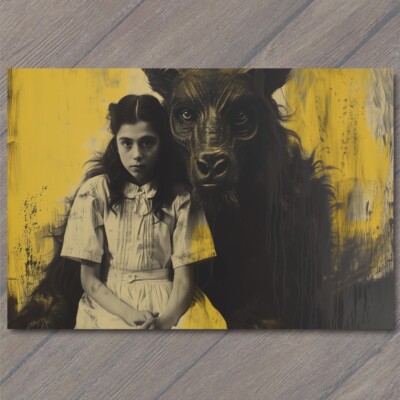 Art Print Scary Monster Girl Weird Pet Creepy Unusual Nightmare ...