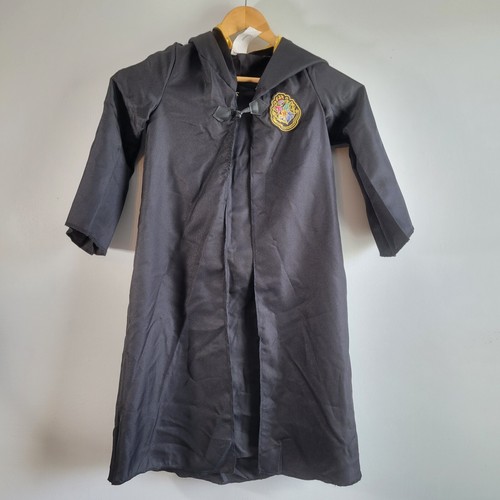 Wizarding World Harry Potter Hogwarts Robe Size M 7-8 Black Yellow Hood ...