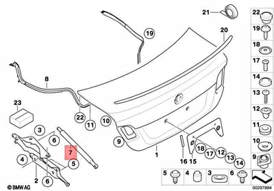 Genuine BMW M3 E92 316i 318i Gas Pressurized Spring For Trunk Lid ...