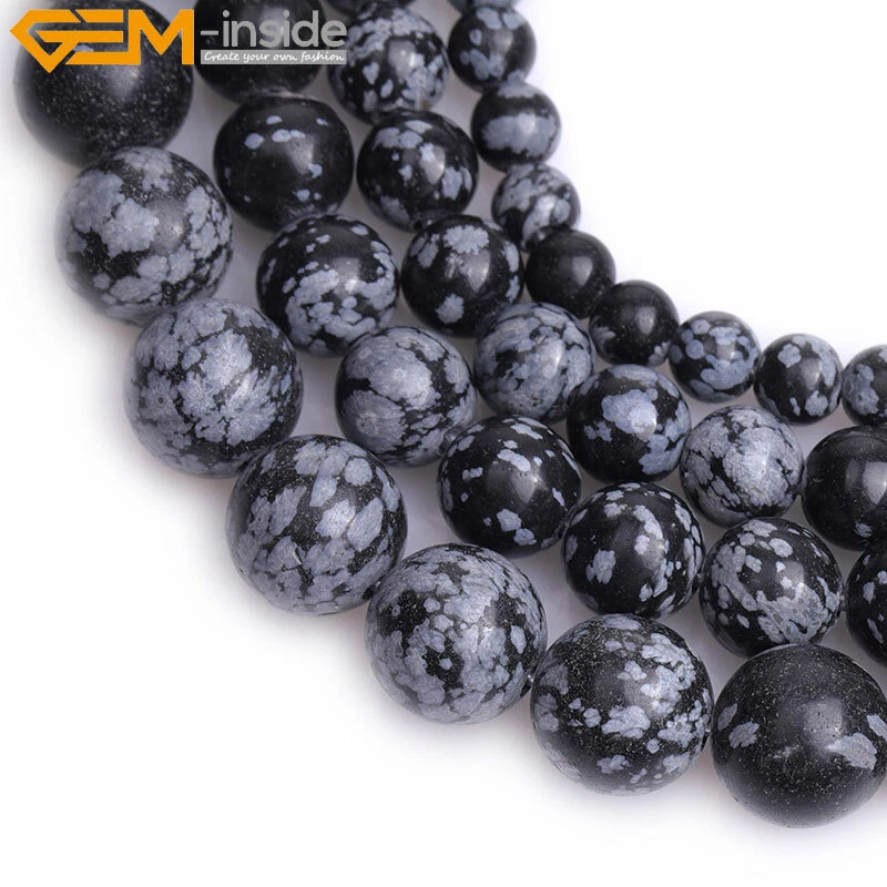 Snowflake Obsidian Beads