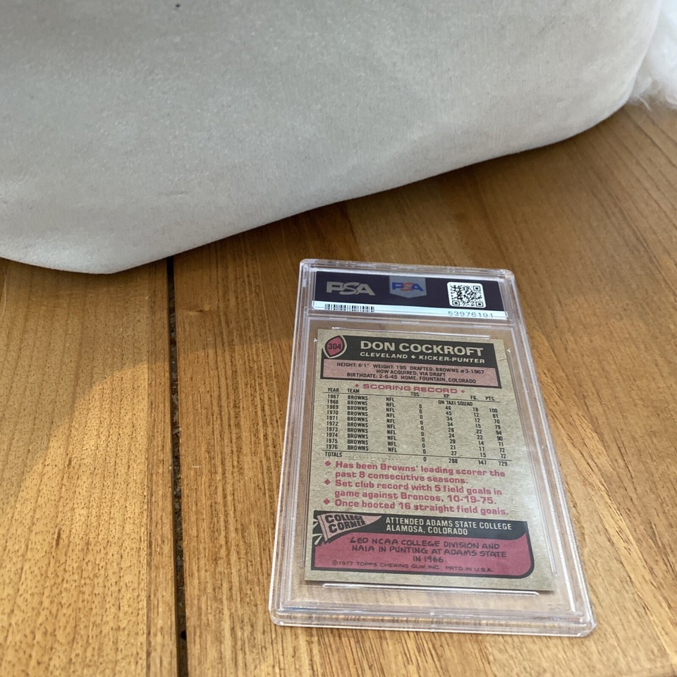 1977 Topps Football #304 Don Cockroft Cleveland Browns PSA 7 | eBay