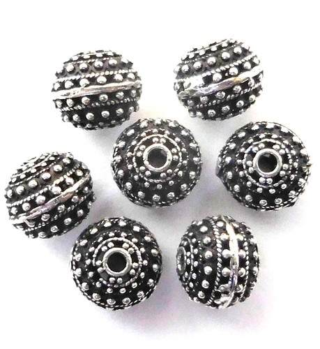 6 Pcs 10X8mm Bali Filigree Bead Antique Silver Plated | eBay