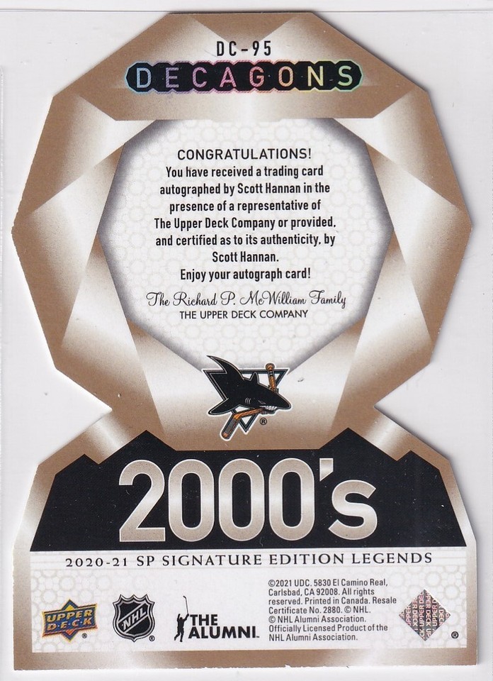 2020-21 SP Signature Legends Decagons Autographs Gold #DC95 Scott ...