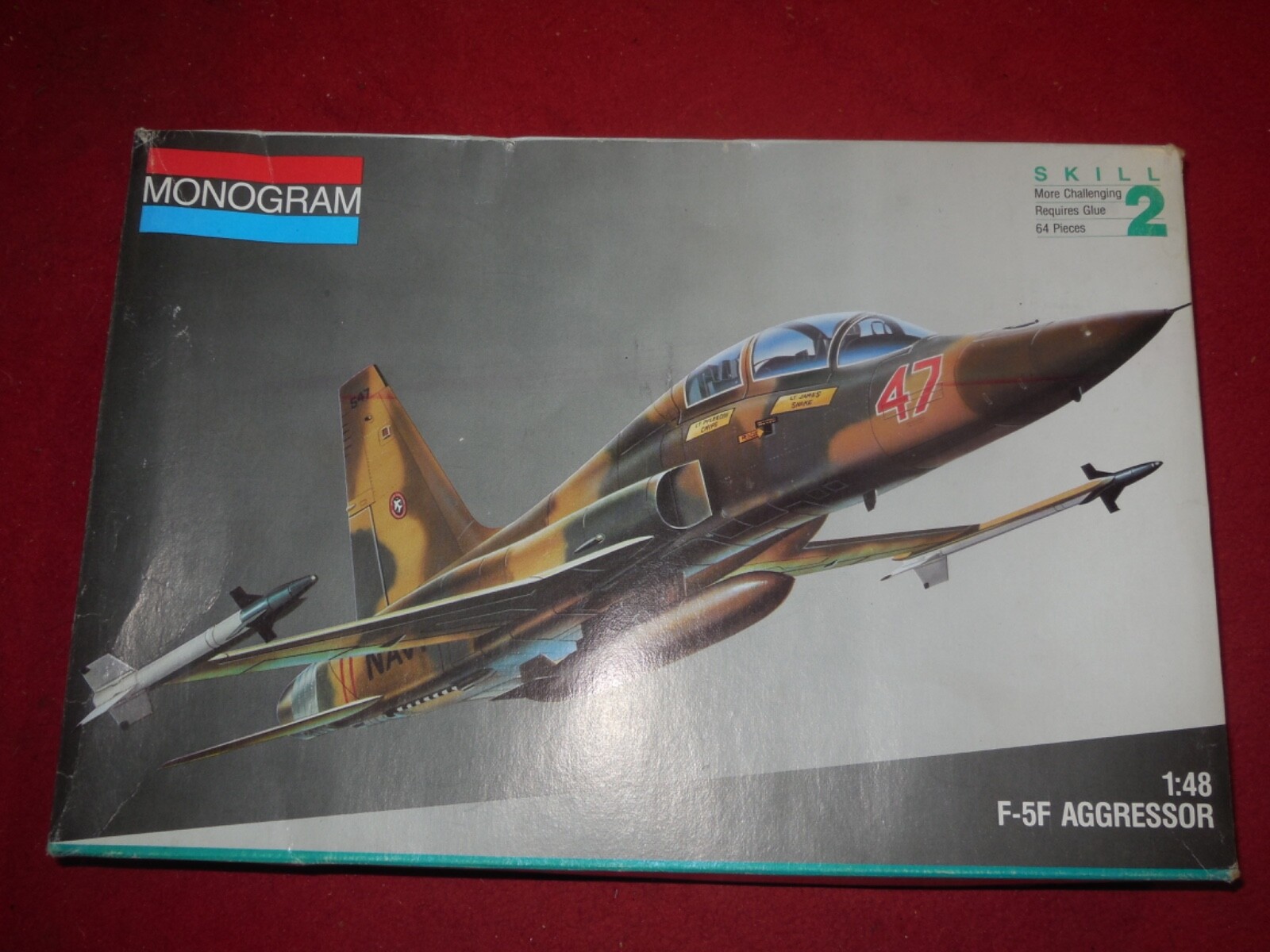 Monogram F-5F Aggressor fighter jet model kit open box built airplane ...