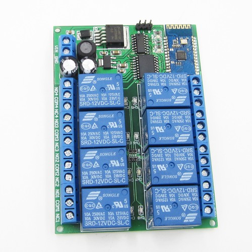 8 Channel 12V Bluetooth Relay Android Mobile Remote control Switch ...