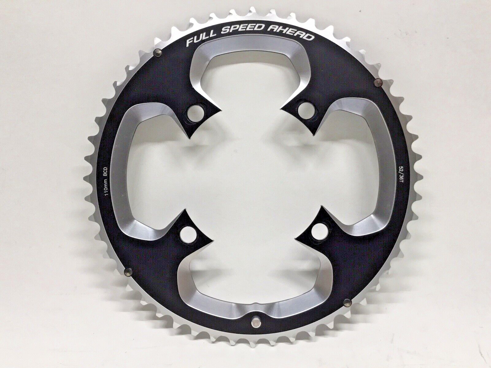 FSA SL-K ABS Aluminum Outer Chainring 52T 110BCD 4-Bolt 11 Speed Black ...