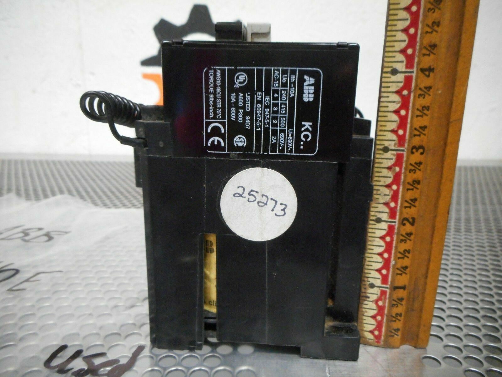 ABB KC40E Contactor 10A 600VAC 24VDC Coil & RV-BC6/60 Surge Suppressor ...