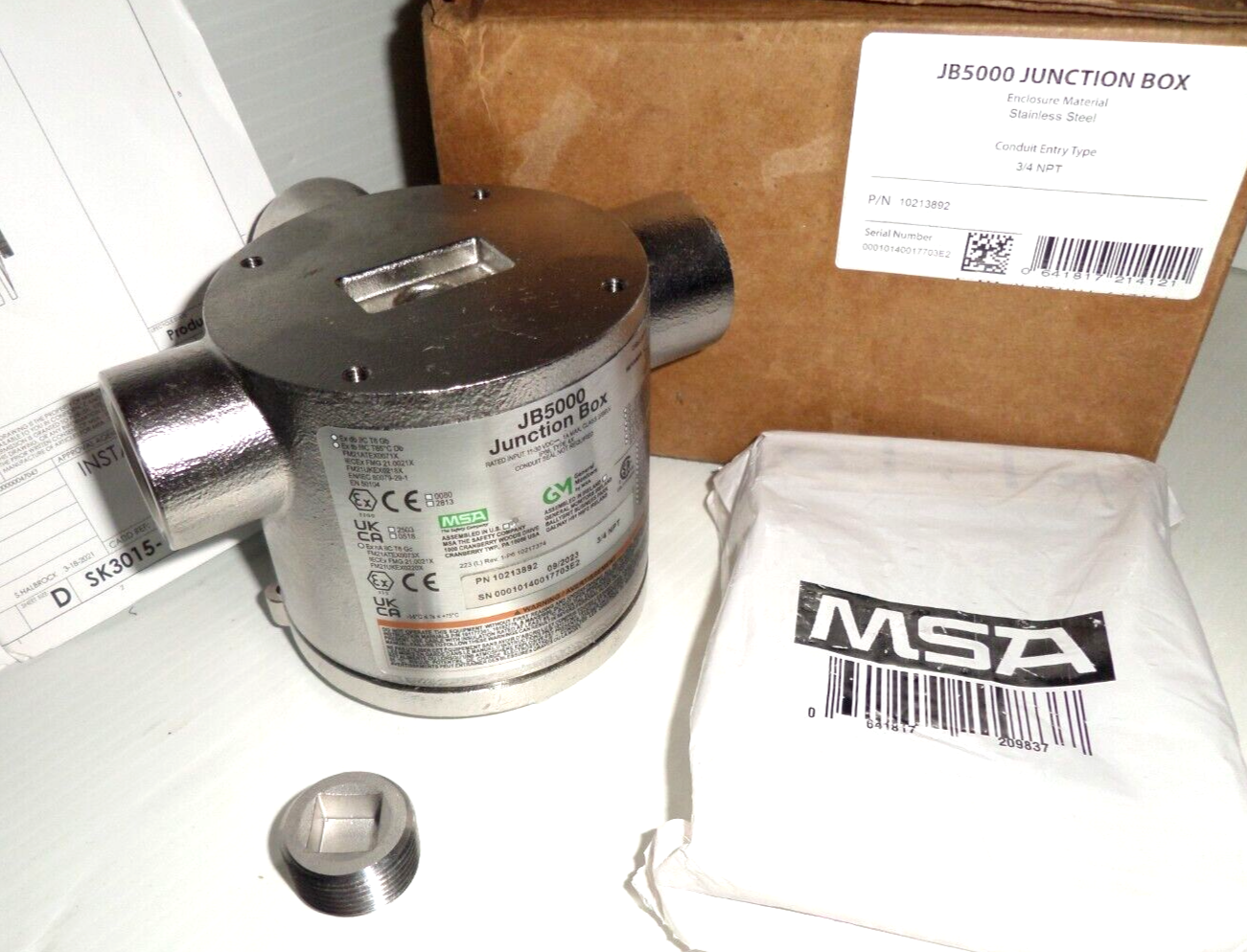 MSA JB5000 STAINLESS STEEL FIXED GAS & FLAME DETECTION JUNCTION BO/4 ...