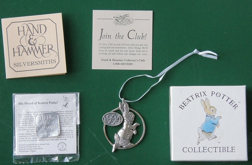 ~ Hand & Hammer ~ Peter Rabbit 1994 ~ Sterling Silver Ornament | eBay