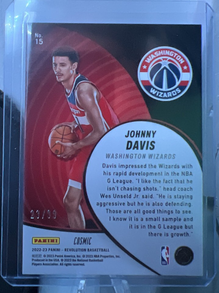 Johnny Davis Cosmic /99 Vortex Insert 2022-23 Panini Revolution Rookie ...