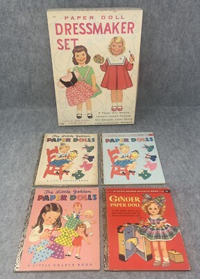 VINTAGE THE LITTLE GOLDEN PAPER DOLLS 1951 BOOK LOT & PAPER DOLL ...