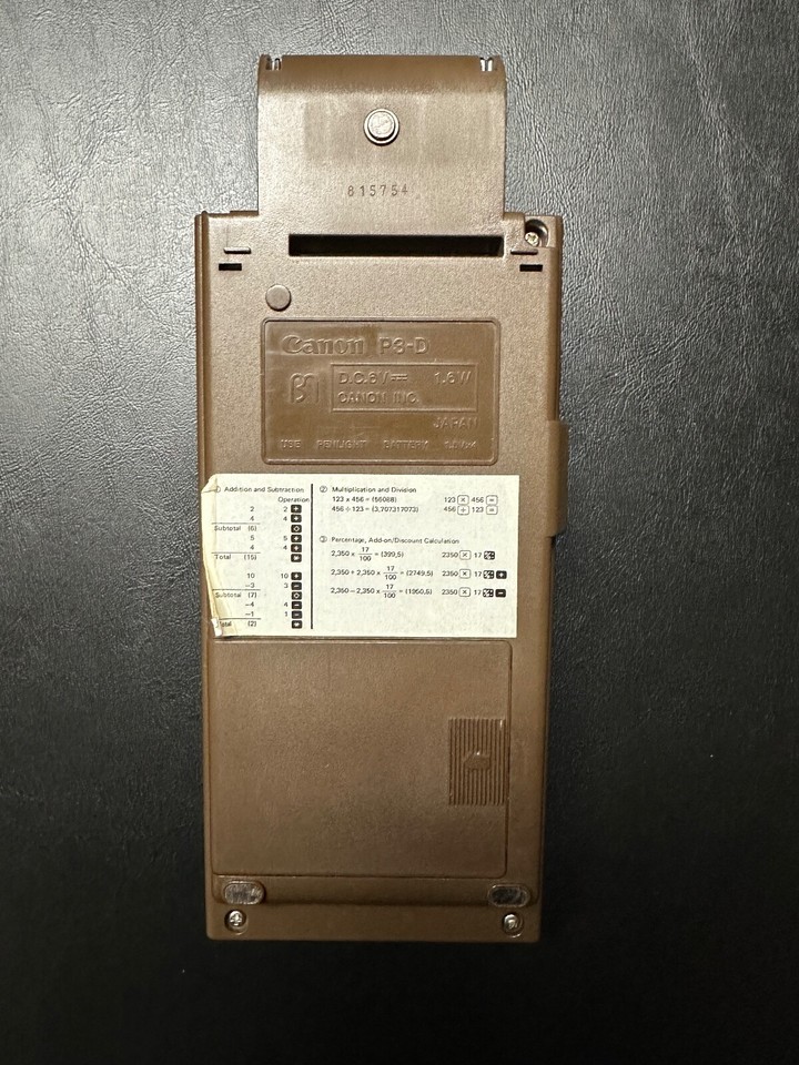 VINTAGE Canon P3-D Palm Printer Calculator - WORKS, NEEDS INK ROLLER | eBay