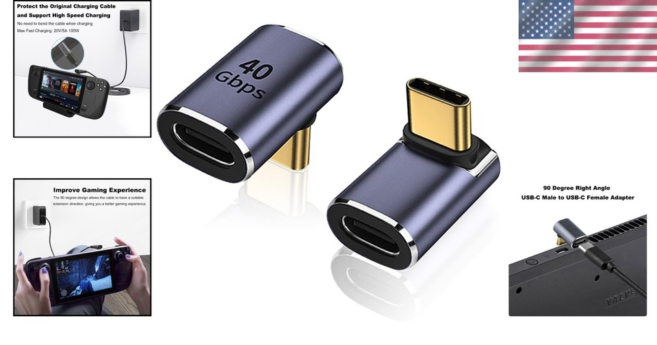 Metallic Purple USB-C Adapter Set for Steam Deck & Gaming Devices ...