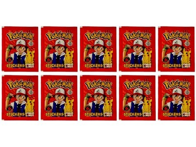 Lot of (10) 1999 Topps Merlin Pokémon Stickers Series 1 Sealed Booster ...
