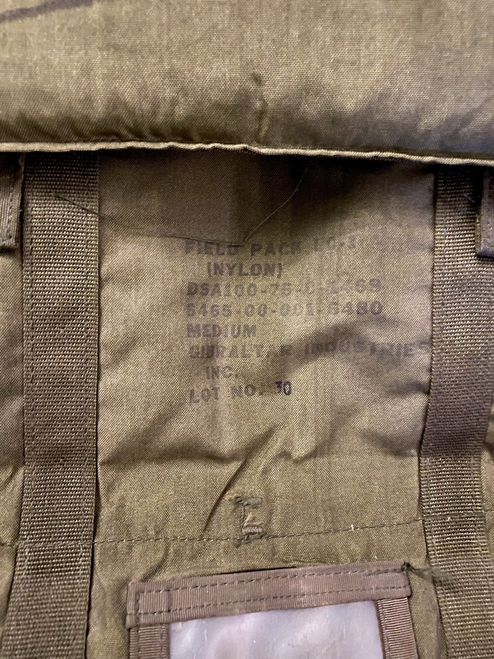 Alice Field Pack Nylon LC-1 Army Green Vietnam US Military MEDIUM, NO ...