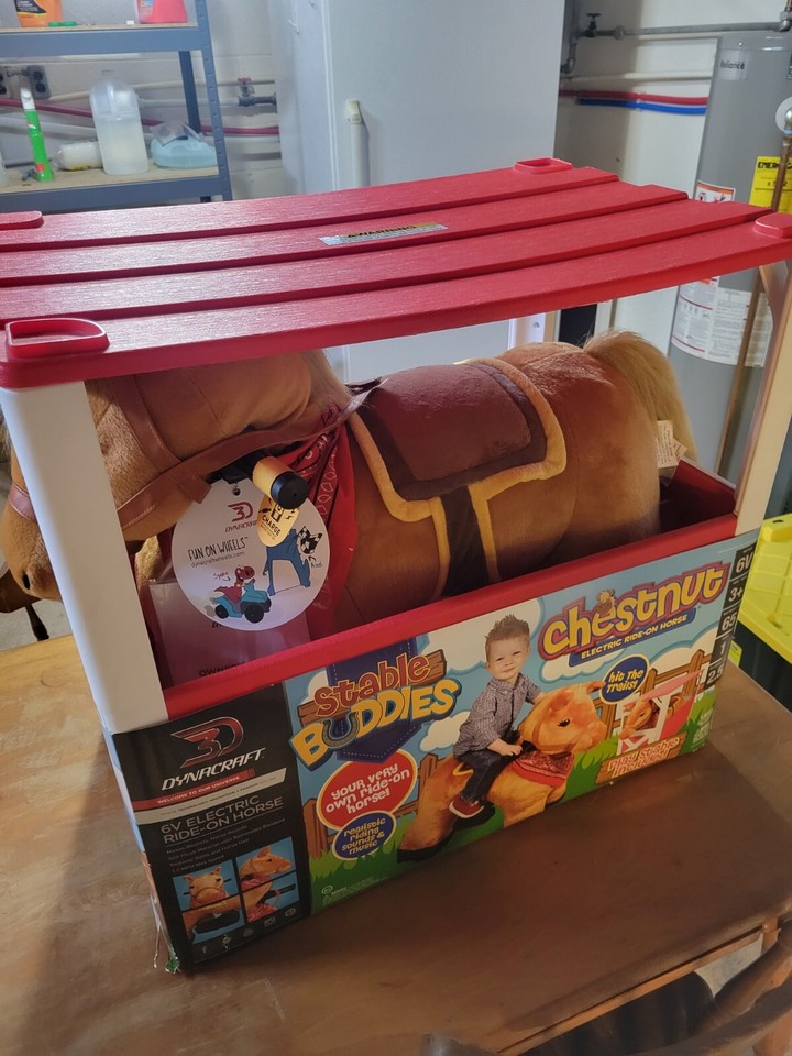 Dynacraft Stable Buddies Chestnut electric ride on horse 6 V batt ...