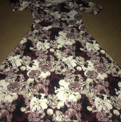 LuLaRoe Ana Major Unicorn 🦄 Maxi Dress Blush Roses 16/18 XL Pink/Gray ...