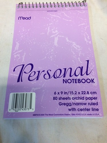 Vintage Mead 6x9 Steno Gregg/Narrow Rule (Orchid Color) 80 Sheet Note ...