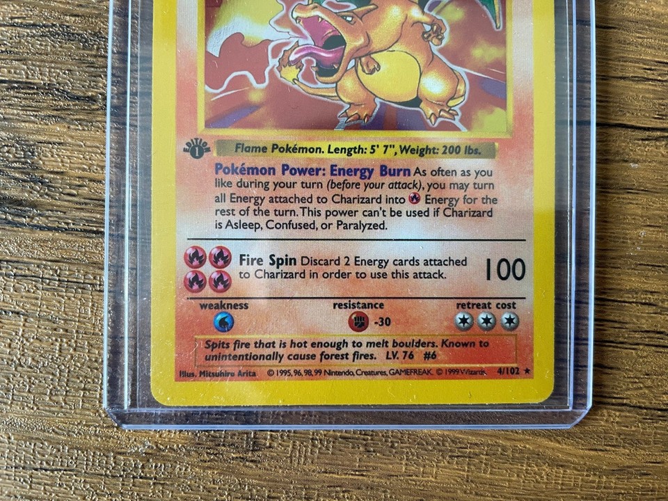 CUSTOM Base Set 1st Edition Charizard Holographic Card NON STARLIGHT ...