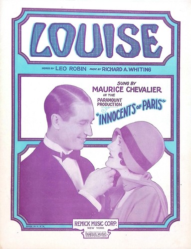 Louise Sheet Music Innocents Of Paris Maurice Chevalier Sylvia Beecher ...