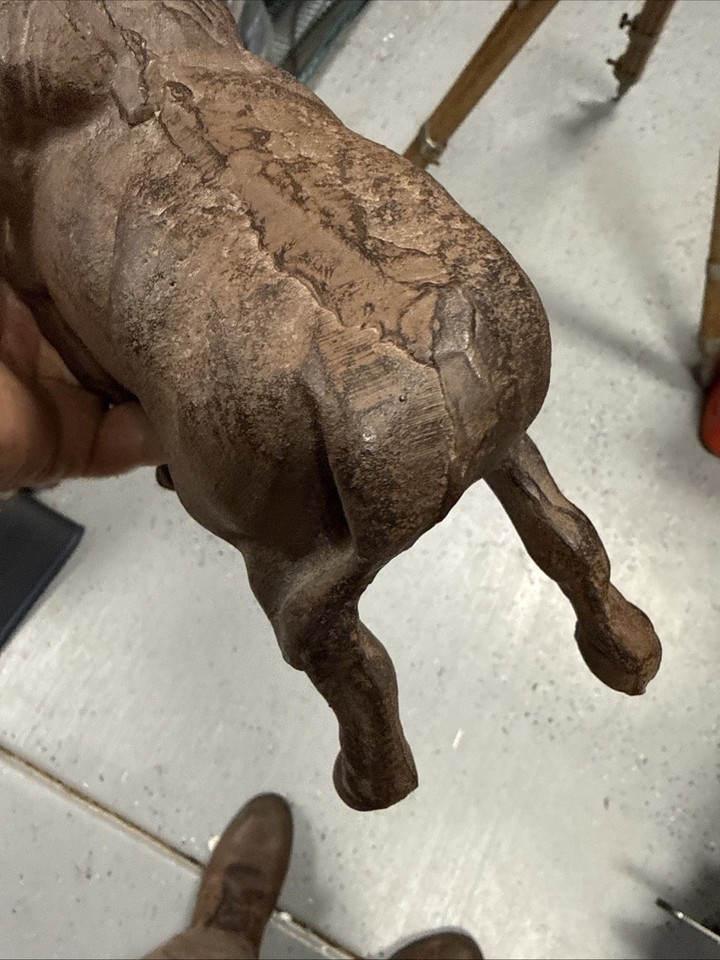 Vintage Cast Iron Buffalo Bison - 11”x7” 9 Lbs Weight Antique Western ...