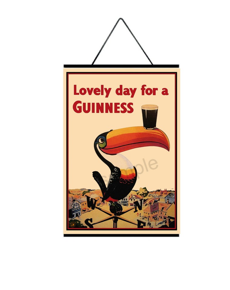 Vintage GUINNESS Poster Toucan Alcohol Beer Drink Funny Animals Advert ...