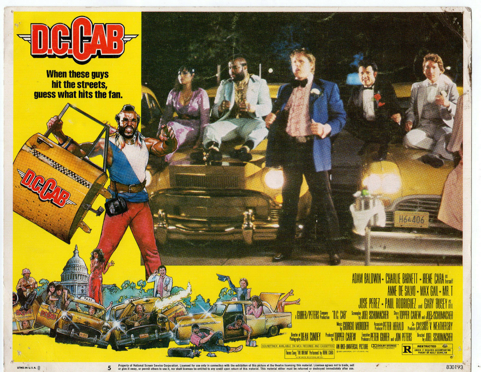 DC CAB MR T GARY BUSEY ADAM BALDWIN D.C. CAB 6 ORIGINAL 11X14" LOBBY ...