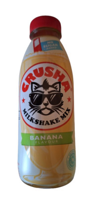 Crusha Banana Flavoured Milkshake Mix 500ml - No Sugar Added Vegan ...