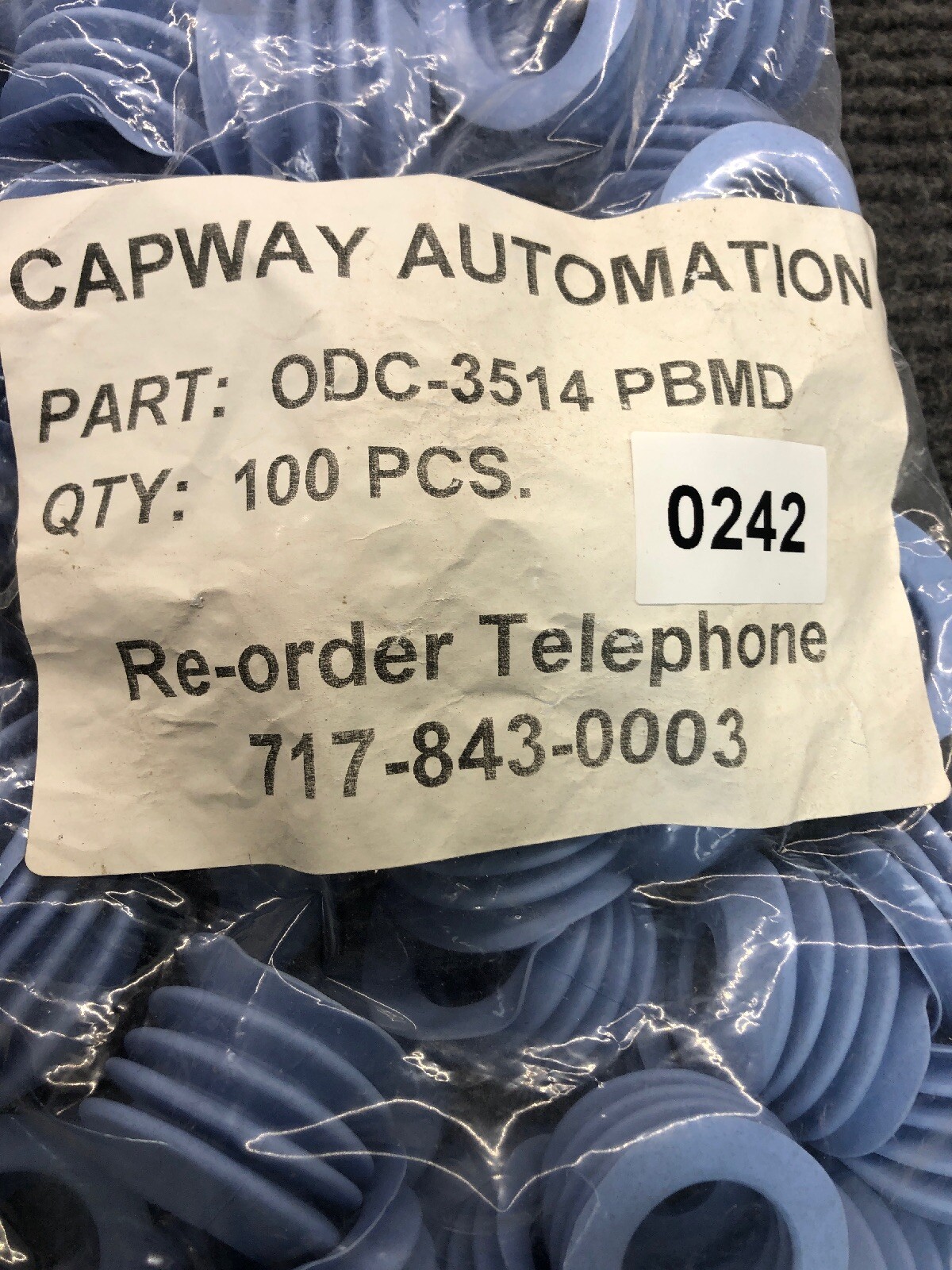 ODC 3514 PBMD SUPER SOFT METAL DETECTABLE Capway Vacuum Cup Bun Roll ...