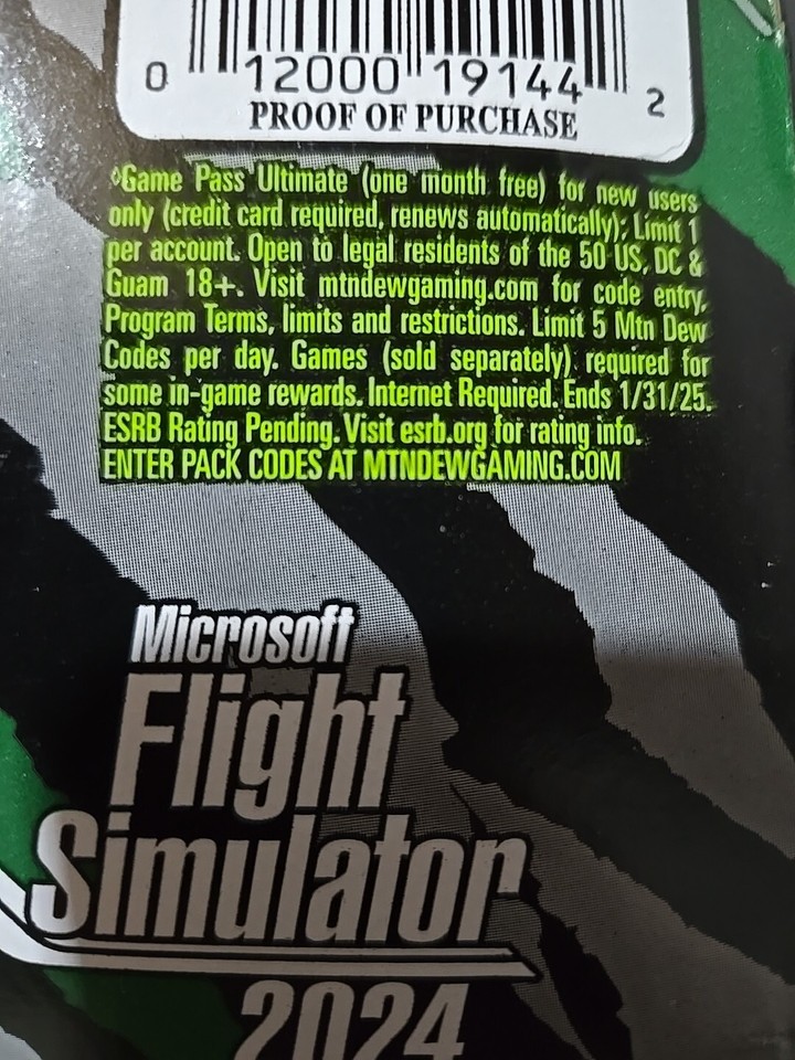 Mountain Dew Xbox Ultimate Gaming Pass Codes | eBay